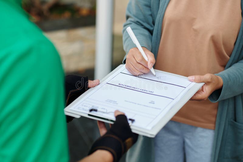Customer Receving Delivery stock image. Image of package - 275969449