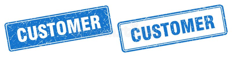 Customer Stamp Set. Customer Square Grunge Sign Stock Vector ...