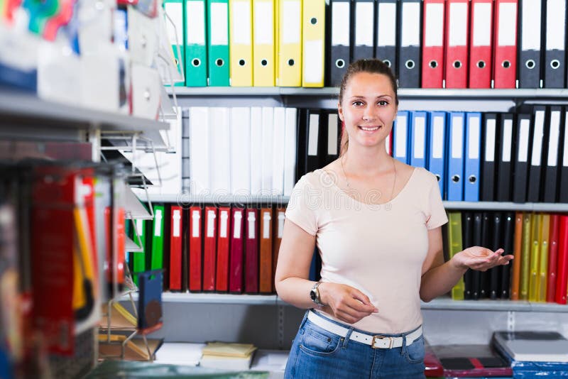 Customer is Staying with Folders Stock Photo - Image of person ...