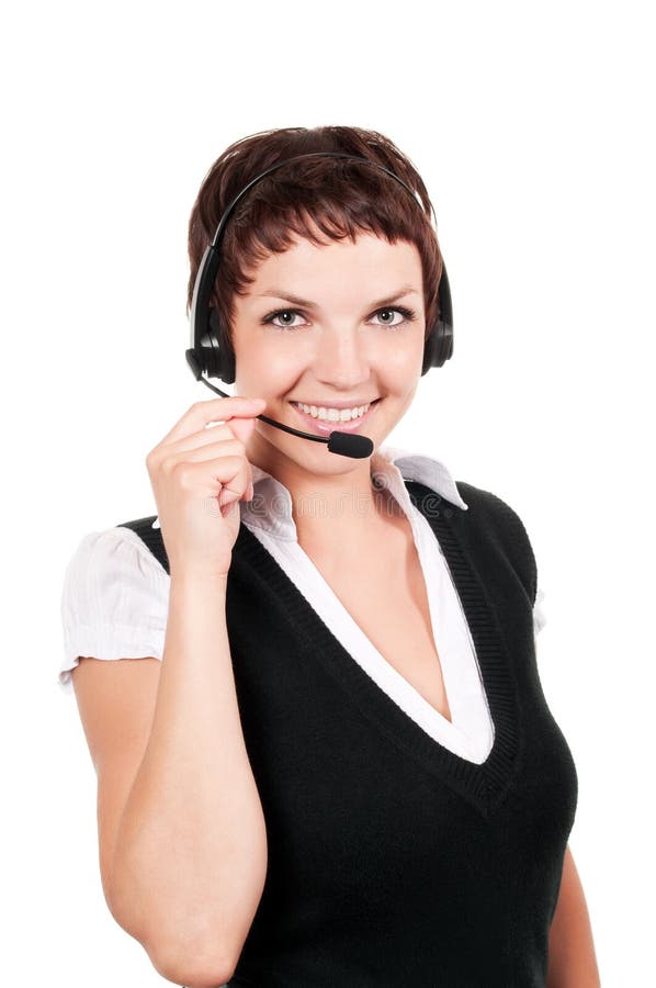 Helpdesk Customer Service Headset Woman Stock Photo - Image of ...