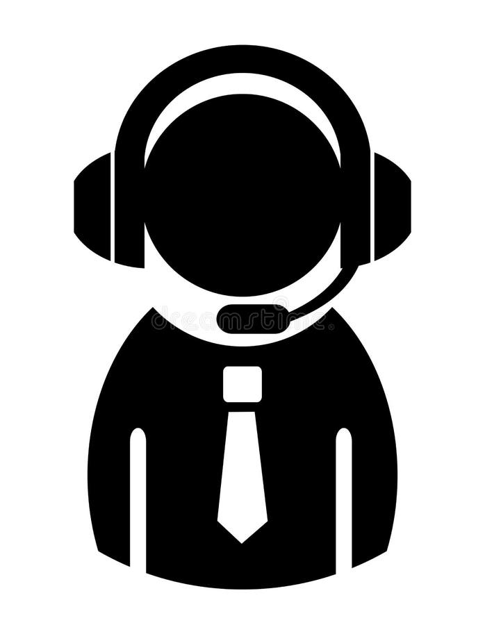 Male Customer Service Icon stock vector. Illustration of sign - 2435398