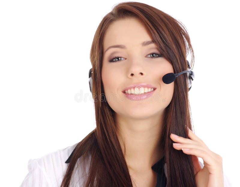 Customer support girl stock image. Image of female, support - 5488311
