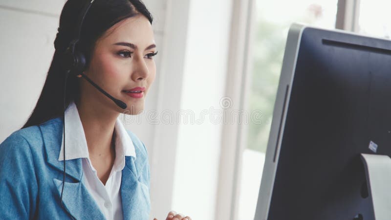 Customer Support Agent or Call Center with Headset Stock Photo - Image ...