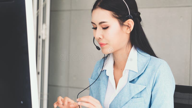 Customer Support Agent or Call Center with Headset Stock Photo - Image ...
