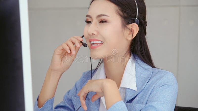 Customer Support Agent or Call Center with Headset Stock Image - Image ...