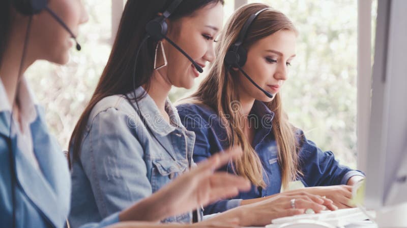Customer Support Agent or Call Center with Headset Stock Photo - Image ...