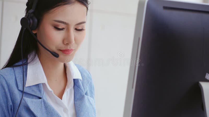 Customer Support Agent or Call Center with Headset Stock Photo - Image ...