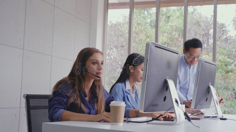 Customer Support Agent or Call Center with Headset Stock Image - Image ...