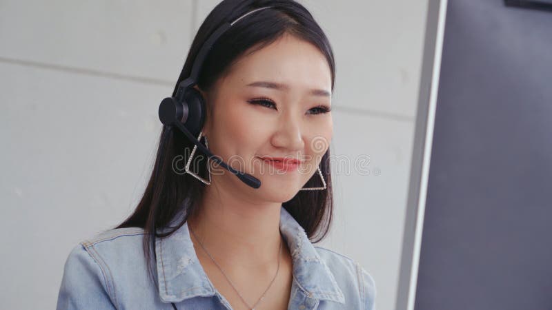 Customer Support Agent or Call Center with Headset Stock Photo - Image ...