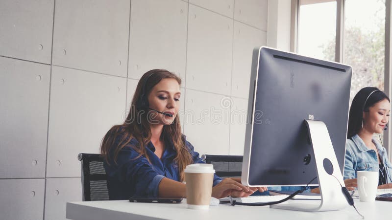 Customer Support Agent or Call Center with Headset Stock Photo - Image ...
