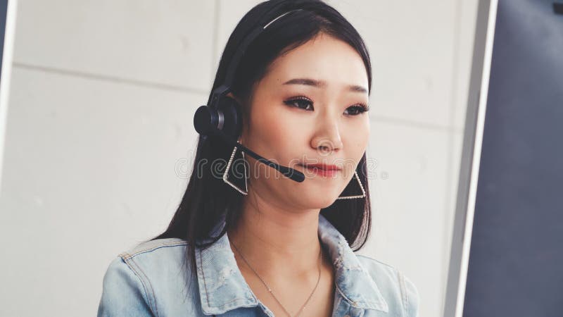 Customer Support Agent or Call Center with Headset Stock Photo - Image ...
