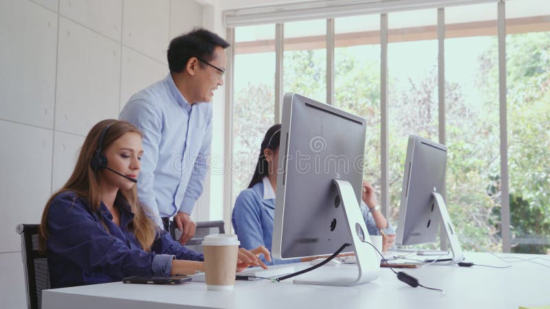 Customer Support Agent or Call Center with Headset Stock Photo - Image ...
