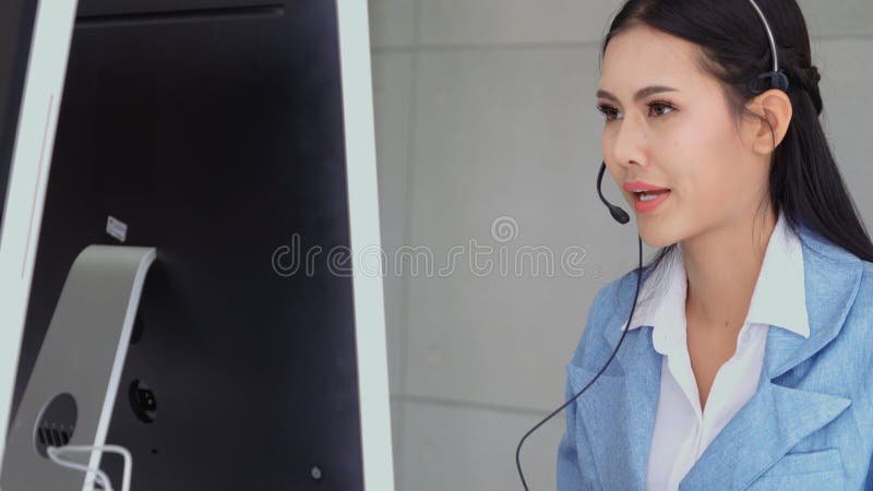 Customer Support Agent or Call Center with Headset Stock Image - Image ...