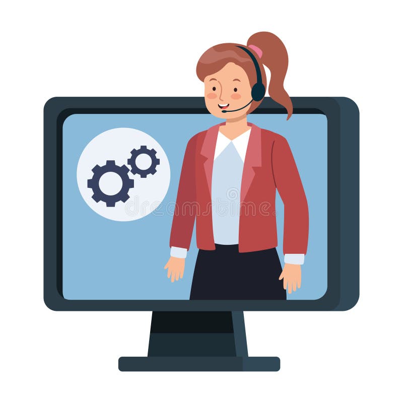 Customer support agent stock vector. Illustration of contact - 311567724