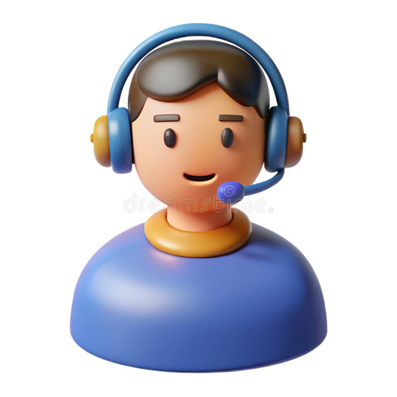 Customer Support Agent 3D stock illustration. Illustration of ...