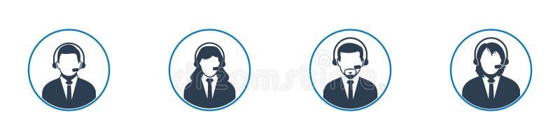 Customer Support Agent Icon Set. Stock Vector - Illustration of call ...