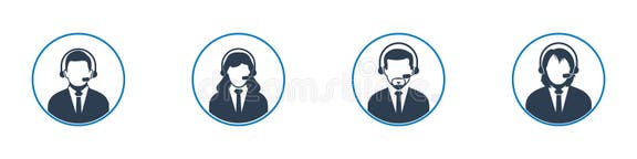Customer Support Agent Icon Set. Stock Vector - Illustration of call ...