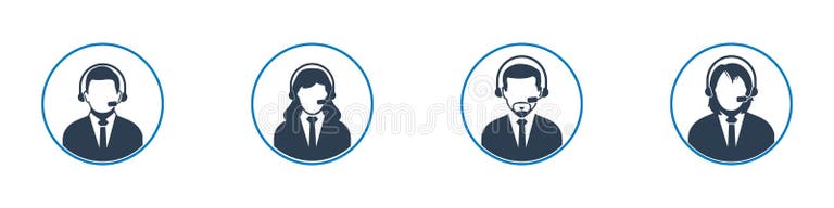 Customer Support Agent Icon Set. Stock Vector - Illustration of call ...
