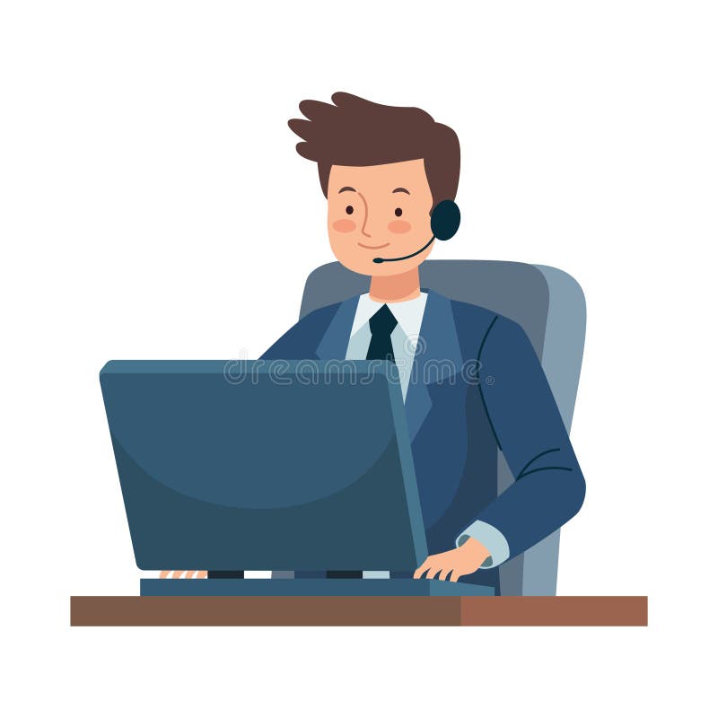 Customer support agent man stock vector. Illustration of office - 311565903 Customer support agent man stock vector. Illustration of office - 311565903