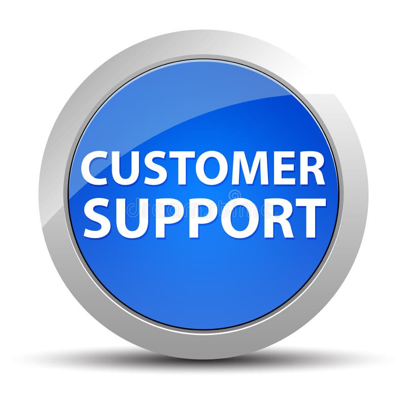 Customer Support Blue Round Button Stock Illustration - Illustration of ...