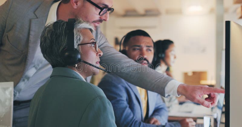 Customer Support, Call Center and Business People with Manager on ...