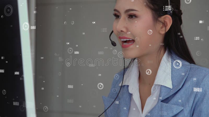Customer Support Call Center Provide Data in Conceptual Vision Stock ...