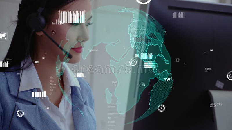 Customer Support Call Center Provide Data in Conceptual Vision Stock ...