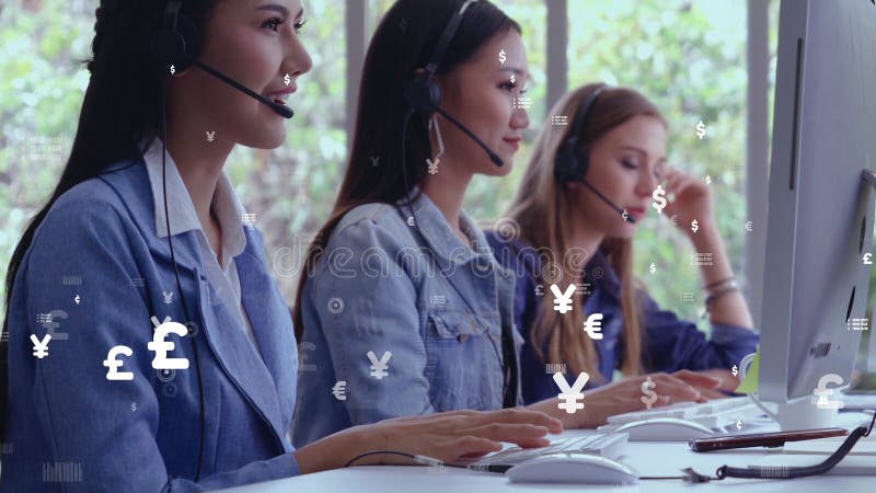 Customer Support Call Center Provide Data in Conceptual Vision Stock ...