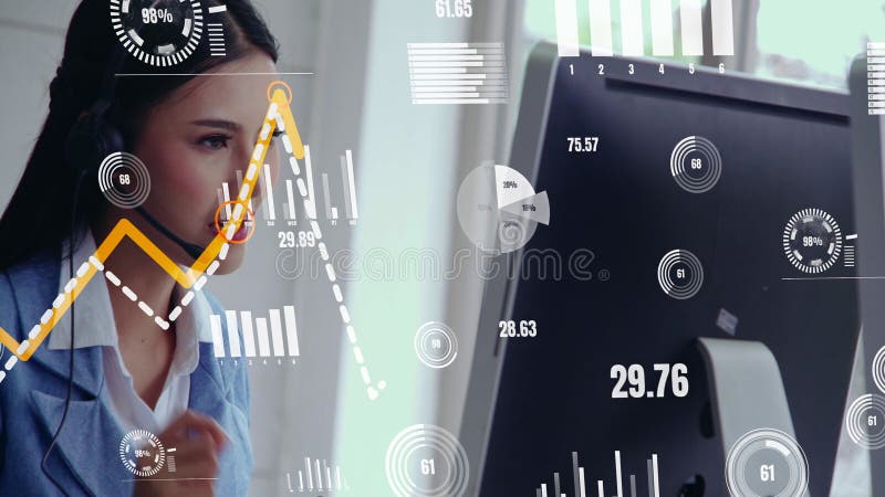 Customer Support Call Center Provide Data in Conceptual Vision Stock ...