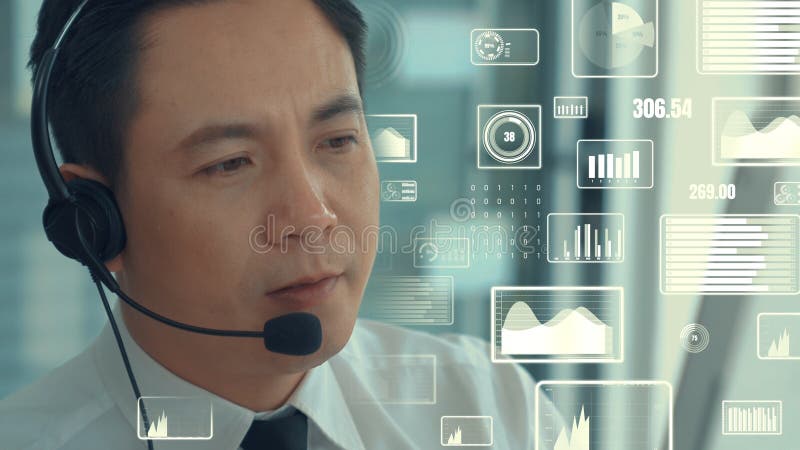 Customer Support Call Center Provide Data with Envisional Graphic Stock ...