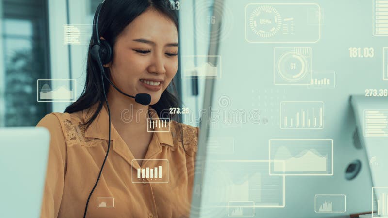 Customer Support Call Center Provide Data with Envisional Graphic Stock ...