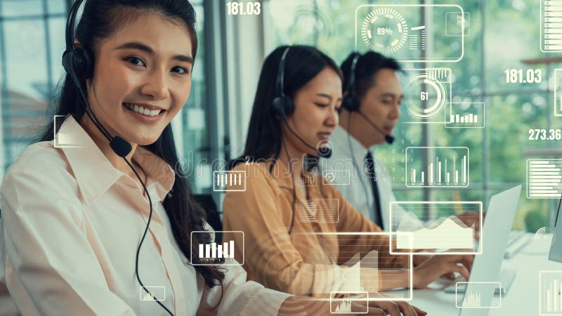 Customer Support Call Center Provide Data with Envisional Graphic Stock ...