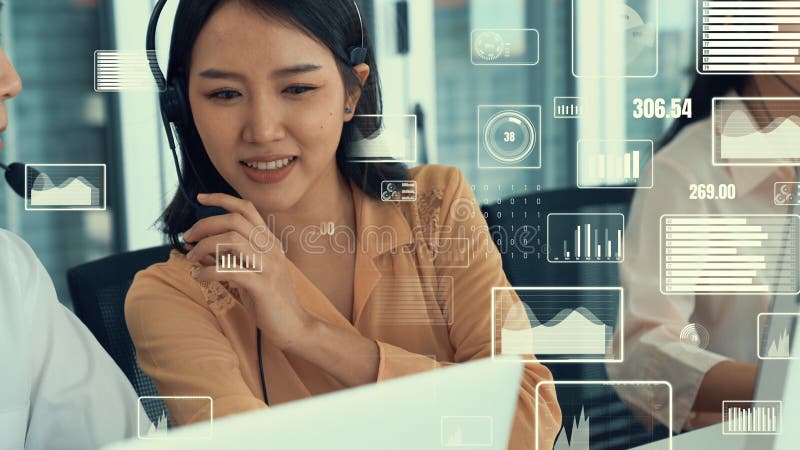 Customer Support Call Center Provide Data with Envisional Graphic Stock ...