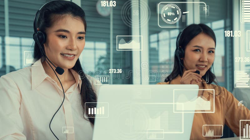 Customer Support Call Center Provide Data with Envisional Graphic Stock ...