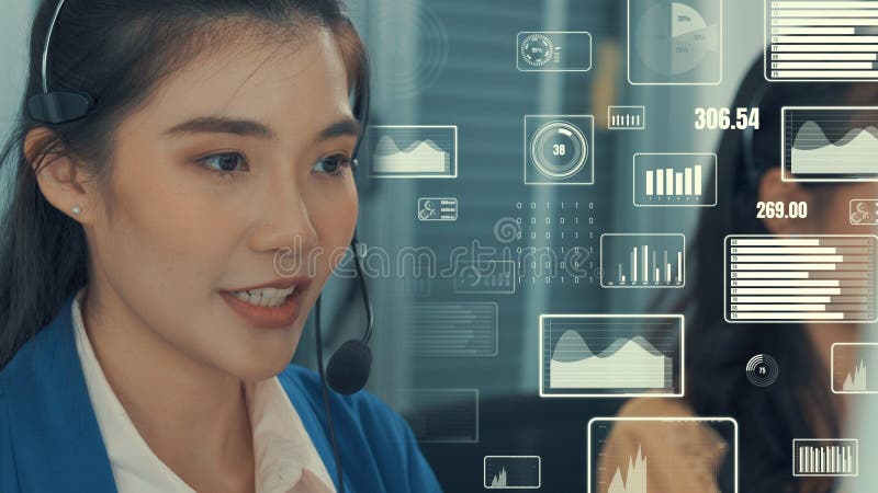 Customer Support Call Center Provide Data with Envisional Graphic Stock ...