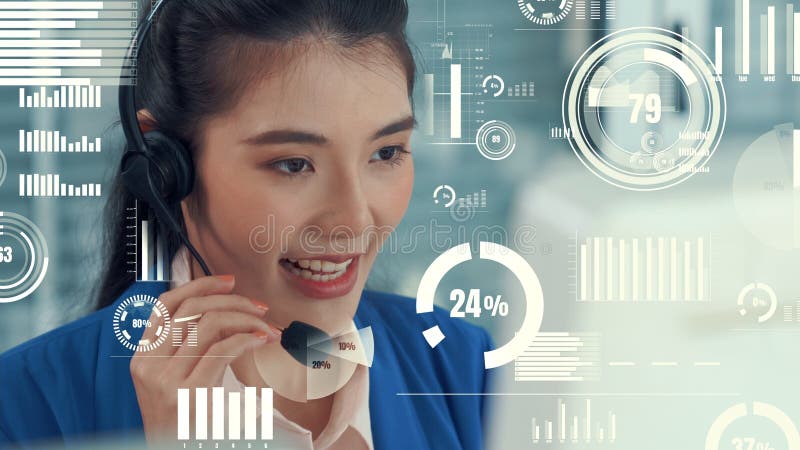 Customer Support Call Center Provide Data with Envisional Graphic Stock ...