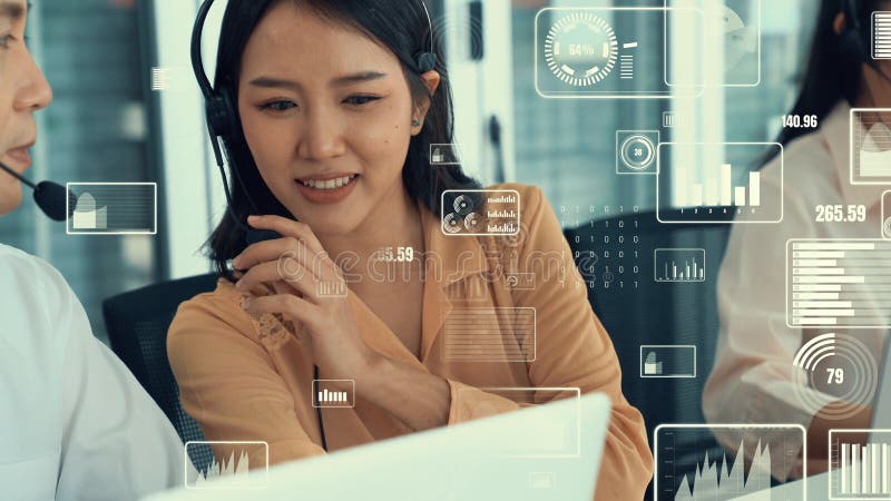 Customer Support Call Center Provide Data with Envisional Graphic Stock ...