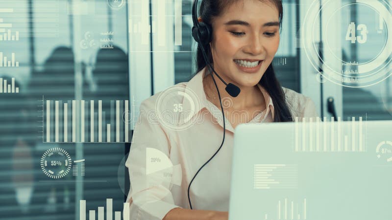 Customer Support Call Center Provide Data with Envisional Graphic Stock ...