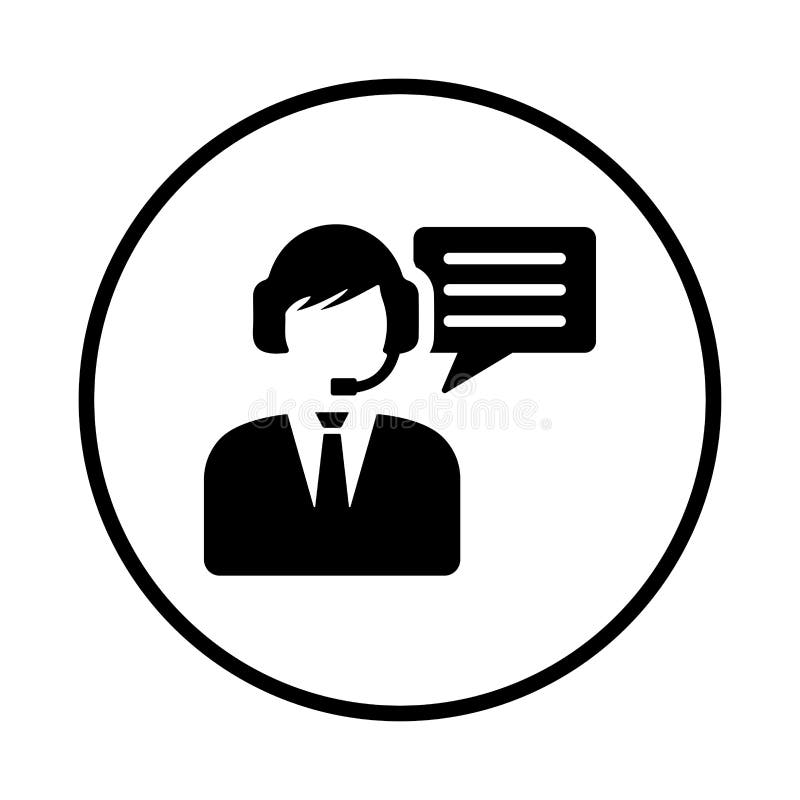 Customer, Support, Chat, Hotline, Service Icon. Black Vector Design ...