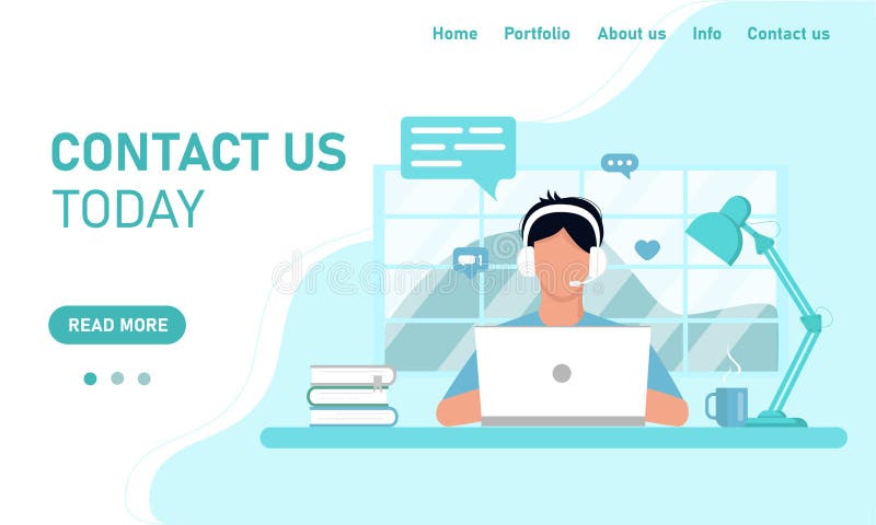 Customer support chat site stock vector. Illustration of person - 183711470