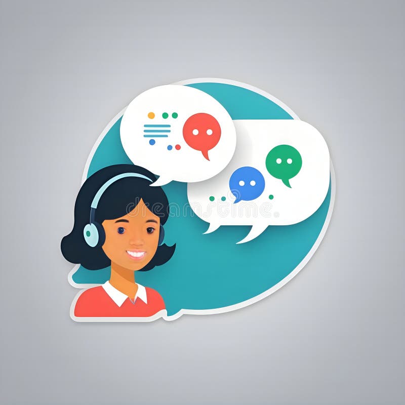 Customer Support and Communication Illustration Stock Illustration ...