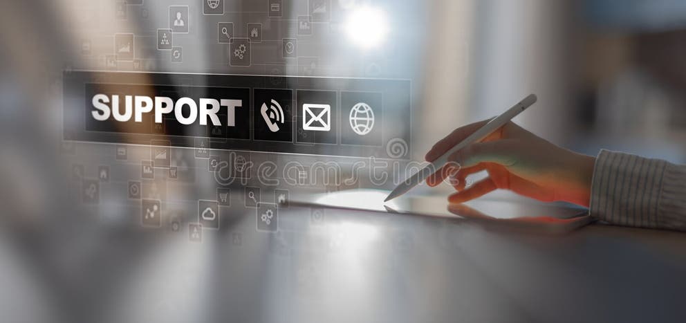 Customer Support and Communication Services Displayed on a Digital ...