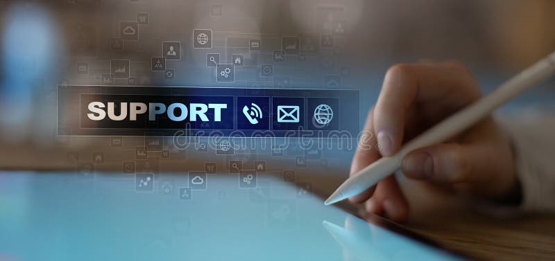 Customer Support and Communication Services Displayed on a Digital ...