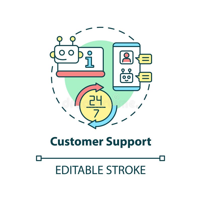 Customer Support Concept Icon Stock Vector - Illustration of editable ...