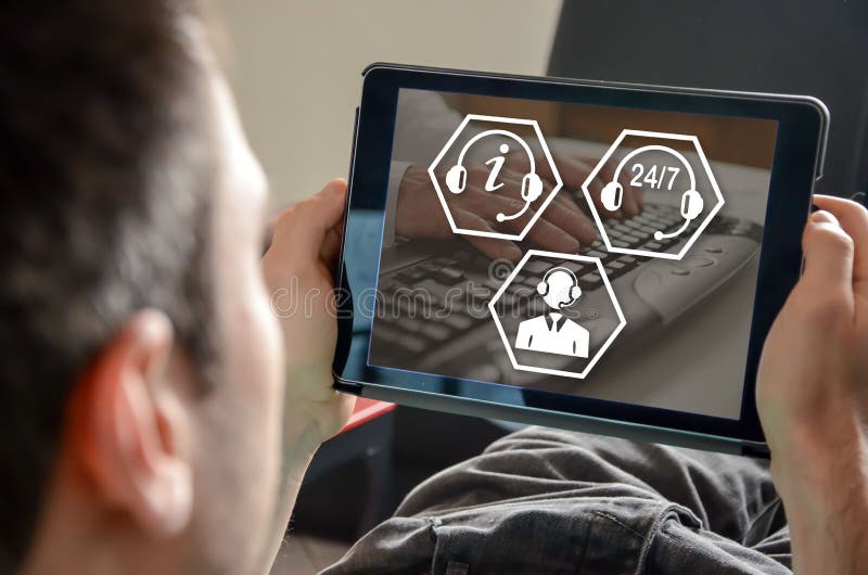 Concept of Customer Support Stock Photo - Image of hand, helpdesk ...