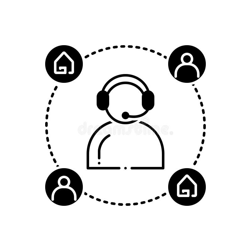 Black Solid Icon for Customer Support, Helpline and Property Stock ...