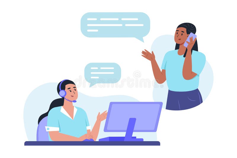 Customer Support Department Staff Helping a Client Via Hotline Call To ...