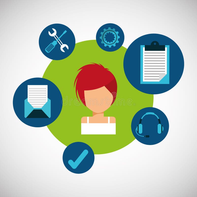 Customer support stock vector. Illustration of call, gear - 59569968