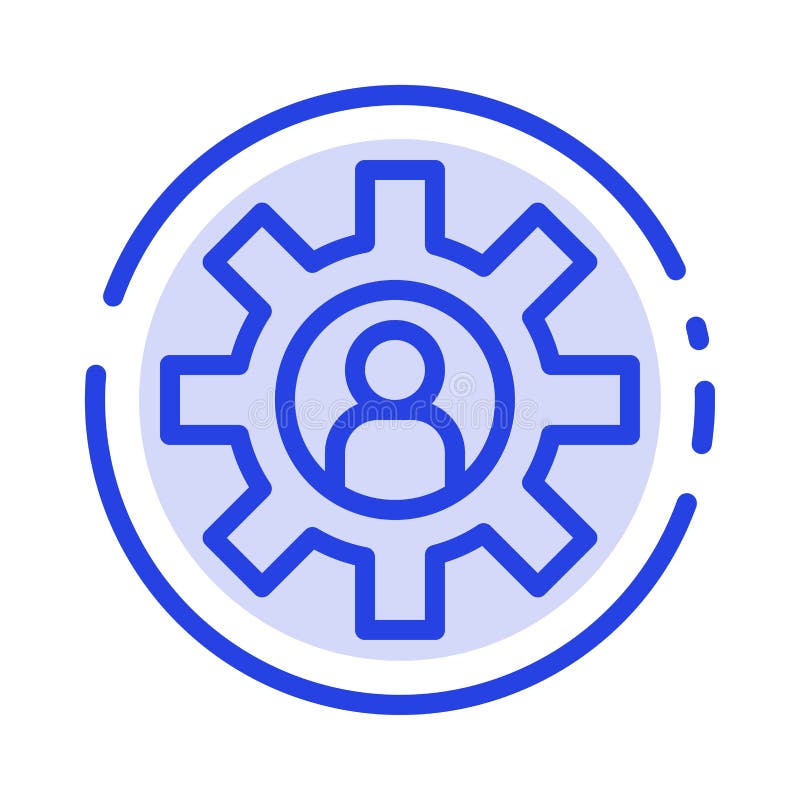 Customer Support, Employee, Service, Support Blue Dotted Line Line Icon ...