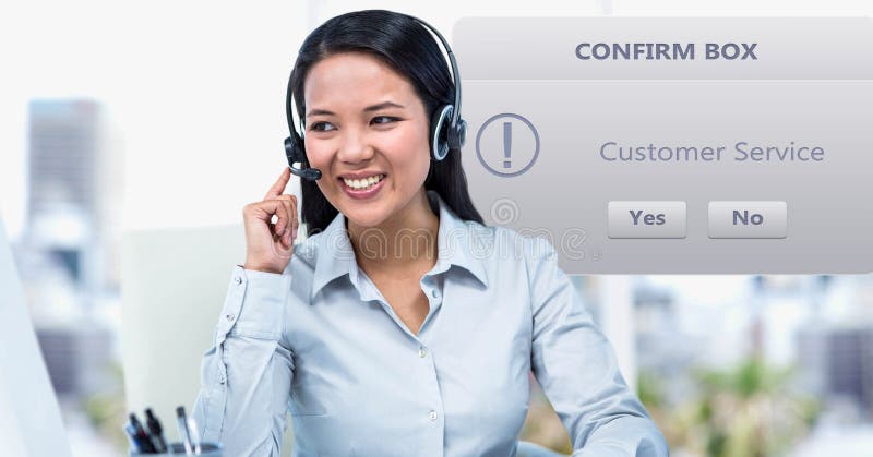 Customer Support Executive by Dialog Box Stock Illustration ...